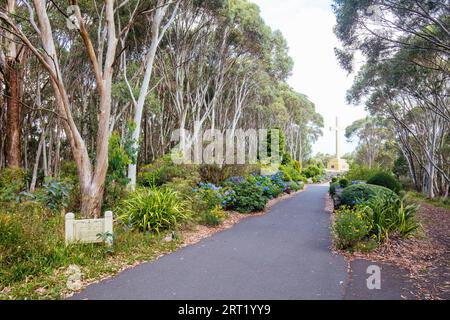 The iconic and popular Mount Macedon Memorial Cross with afternoon ...