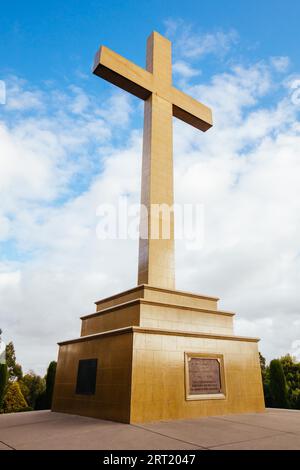 The iconic and popular Mount Macedon Memorial Cross with afternoon ...