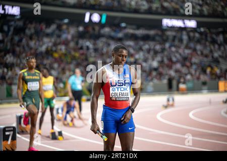 Christian Coleman participating in the 4X100 meters relay at the World ...
