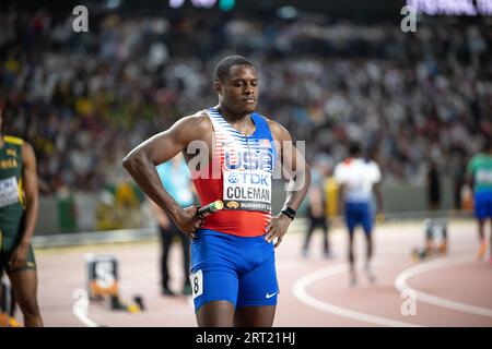 Christian Coleman participating in the 4X100 meters relay at the World ...