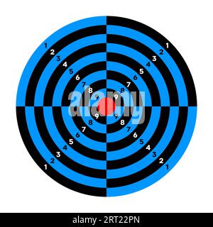 Shooting range paper target with divisions, marks and numbers. Archery ...