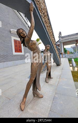 Tangshan City - May 28, 2016: boulder engraving and earth building in ...