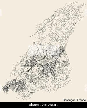 Street roads map of BESANCON, FRANCE Stock Vector Image & Art - Alamy