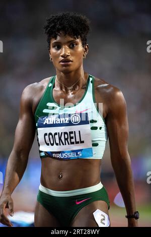 Anna Cockrell of the USA competing in the women’s 400m hurdles at the ...