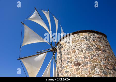 Traditional Greek windmill. Kos island, Greece Stock Photo - Alamy