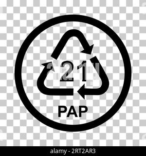 Paper recycling symbol PAP 23 paperboard, vector illustration Stock ...
