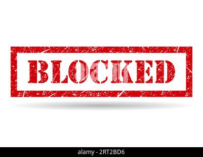 Blocked stamp symbol shadow, label sticker sign button, text banner ...