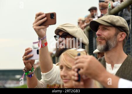 American actor Jason Momoa watches racing at the Goodwood Revival at ...