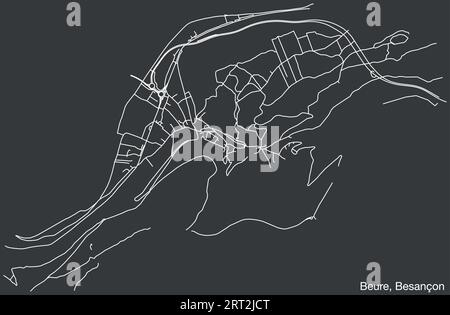 Street roads map of the BEURE COMMUNE, BESANCON Stock Vector Image ...