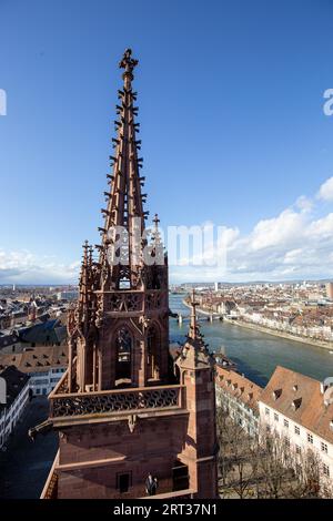 Basel, Switzerland, March 10, 2019: Statue of the founder of Basel ...