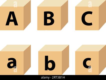 Children's abc letter blocks. alphabet blocks. small letter abc and big ...