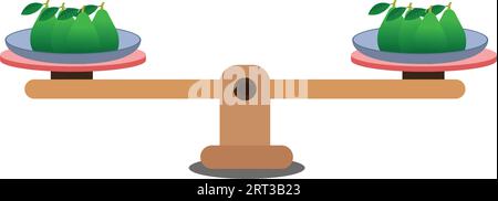 Comparison of weight in a cartoon minimal style, showing an unbalanced ...