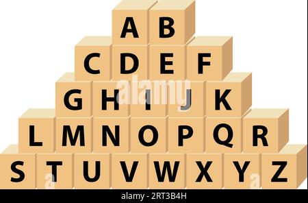 Children's abc letter blocks. alphabet blocks. small letter abc and big ...