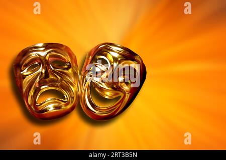 theatrical masks of comedy and tragedy Stock Photo - Alamy