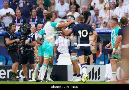Eben Etzebeth of South Africa clashes with Wales players before getting ...