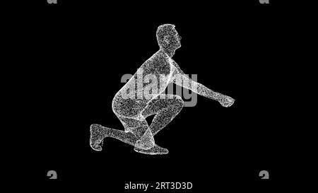3D Woman playing volleyball on black bg. Sports Fitness concept ...
