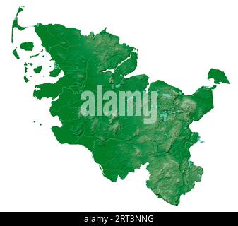 Germany. Detailed 3D rendering of a shaded relief map with rivers and ...