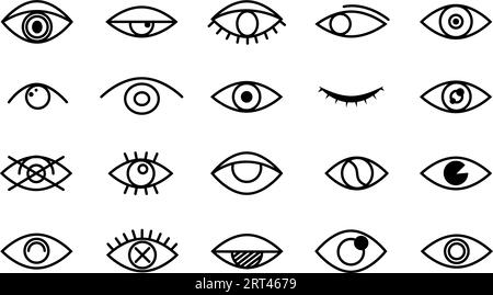 Optometry icon. Ophthalmology symbols eye doctor lens optician vector ...