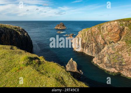 Panoramic view of the coastline at Loop Head on the Atlantic coast of ...