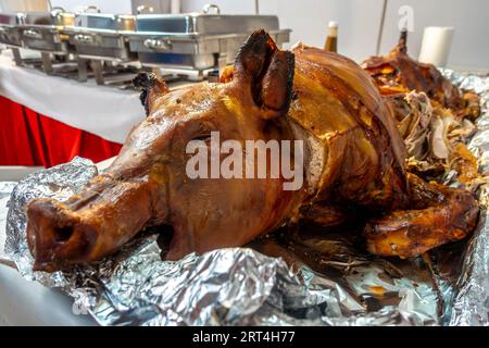 A hog roast pig or lechon is traditionally severed at Filipino ...