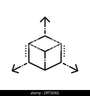 Cube Scale with Arrows vector Scalability concept linear icon or symbol Stock Vector Image & Art ...