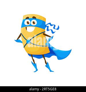Cartoon Italian pasta food superhero characters. Penne, tagliatelle ...