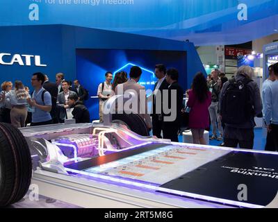 230906 -- MUNICH, Sept. 6, 2023 -- This photo shows the booth of ...