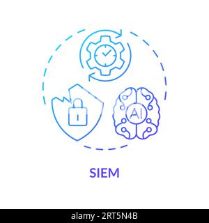 2D thin linear blue SIEM icon Stock Vector Image & Art - Alamy