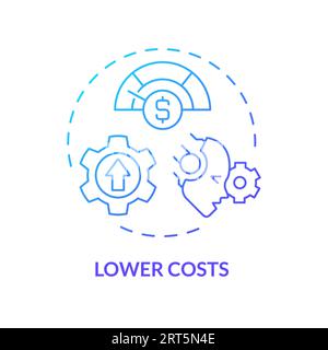 2D thin linear blue lower costs icon Stock Vector Image & Art - Alamy