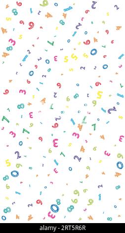 Falling colorful messy numbers. Math study concept with flying digits ...