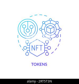 2D tokens blue line icon concept Stock Vector Image & Art - Alamy
