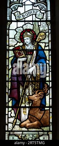 Saint Hubert stained glass, St. Thomas`s Church, Catthorpe ...
