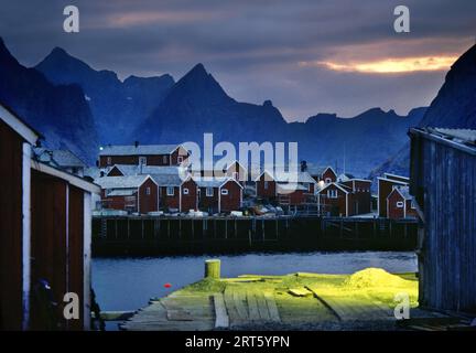 Rorbu (fishermens huts) in Reine, Lofoten Islands, Norway, Scandinavia ...