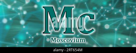 Moscovium (Mc) symbol chemical element of the periodic table, 3D ...