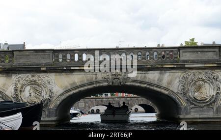 Stormbroen ( Storm bridge ) over the Slotsholmen Canal and ...