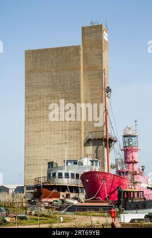 Sharpness dock and shipyard, with silo and derelict ships Stock Photo ...