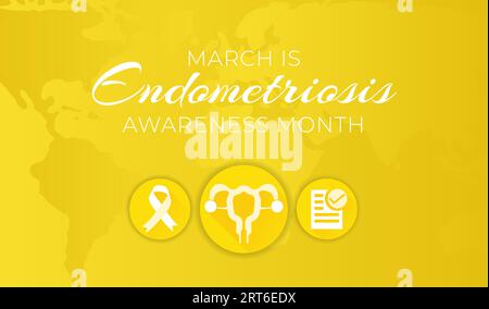 Endometriosis Awareness Month Illustration with Yellow Ribbon, Diverse ...