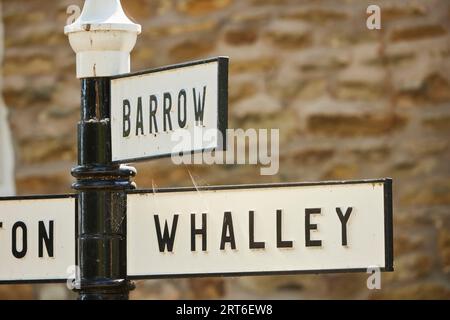 Barrow in Lancashire direction sign Stock Photo - Alamy