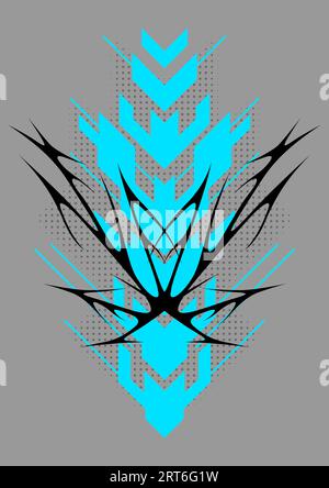 Cyber sigilism poster. Neo tribal gothic style design Stock Vector ...