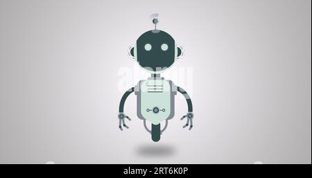 Illustration of ai chat bot and copy space on black background Stock ...