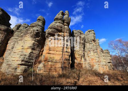 Landscape of ashhatu Stone Forest in Keshiketeng World Geopark, Inner ...