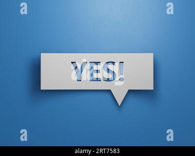 Yes - Speech Bubble. Minimalist Abstract Design With White Cut Out ...