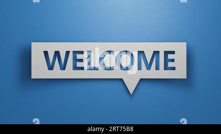 Welcome - Speech Bubble. Minimalist Abstract Design With White Cut Out ...
