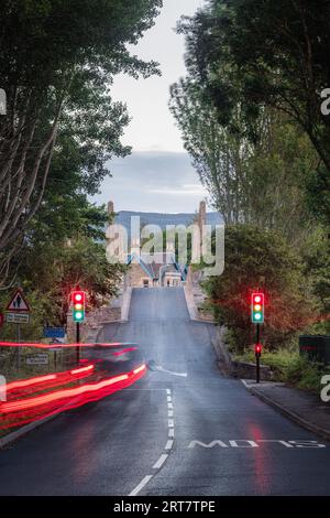 Light Trails over General Wade’s Bridge, Aberfeldy, Scotland Stock ...