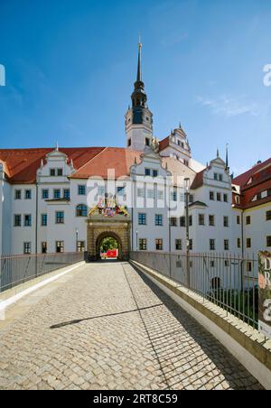 Castle Bridge and Bear Pit, Hartenfels Castle, Torgau, Saxony, Germany ...