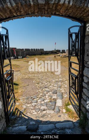 Entrance gate in the walls of Rozafa Castle and its citadel in the ...