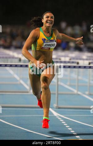 Michelle Jenneke of Australia celebrates winning the Women's 100m ...