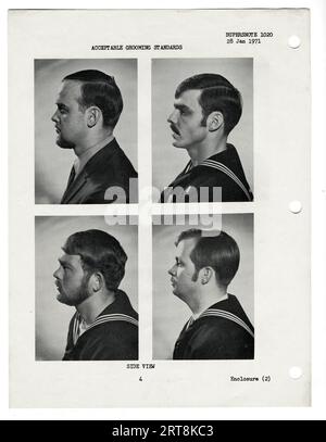 U.S. Navy Bureau of Personnel Notice showing "Acceptable Grooming ...