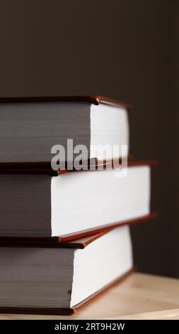 Books lying on the table in the public library Stock Photo - Alamy