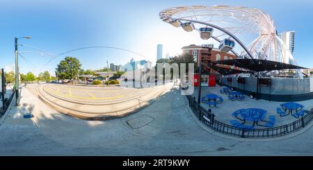360° view of Atlanta, GA, USA - September 9, 2023: Aerial 360 vr drone ...
